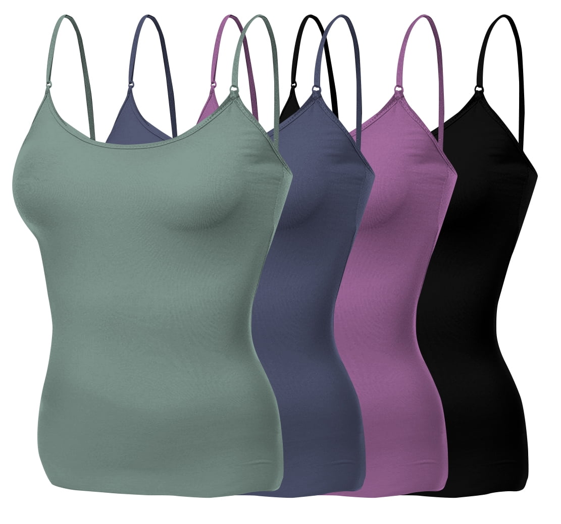 Essential Basic Women Layering Basic Short Camisole Cami Adjustable ...