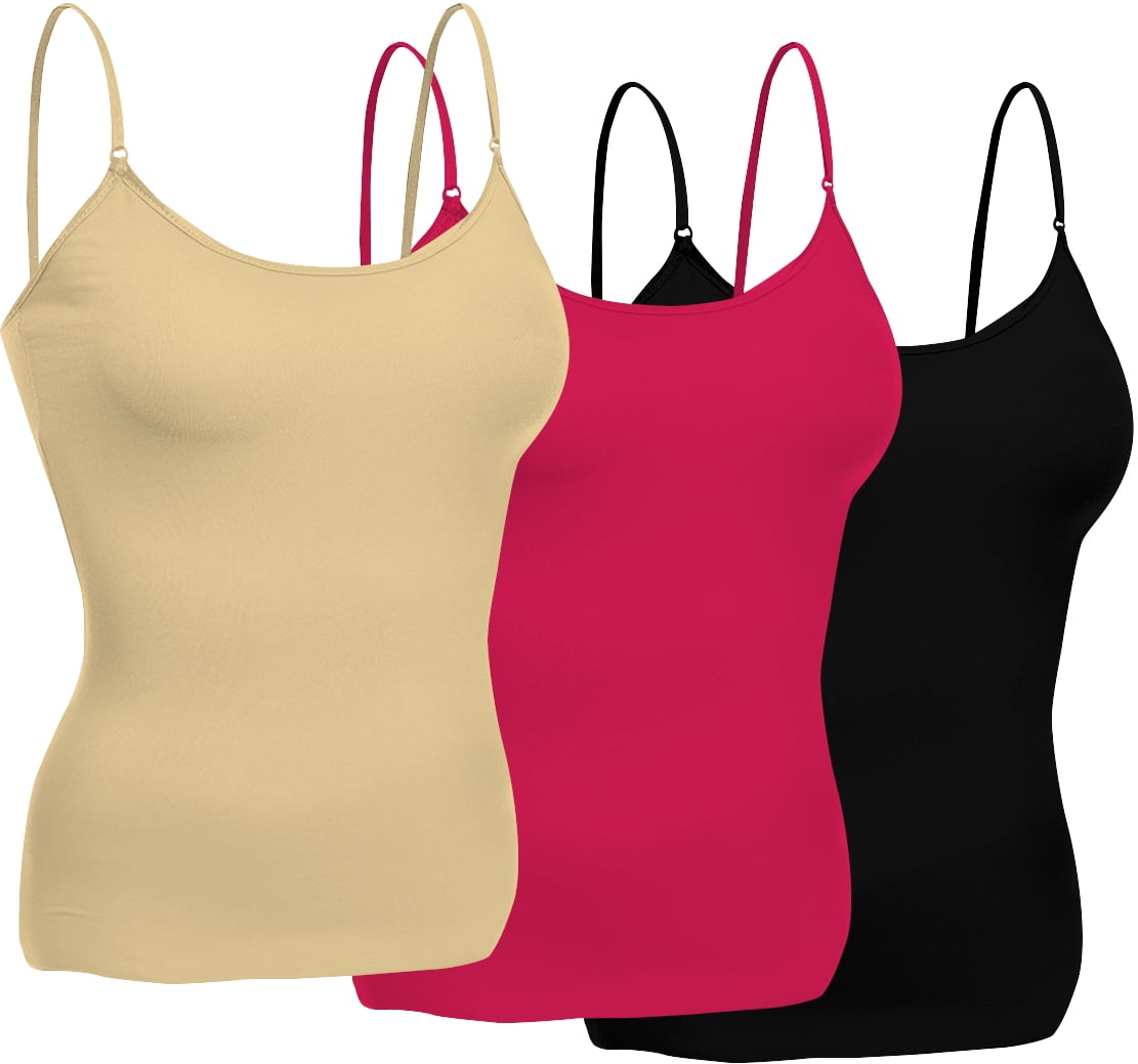 Essential Basic Women Layering Short Cami Adjustable Strap Tank Top ...