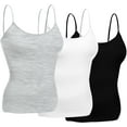 Essential Basic Women Layering Short Cami Adjustable Strap Tank Top ...