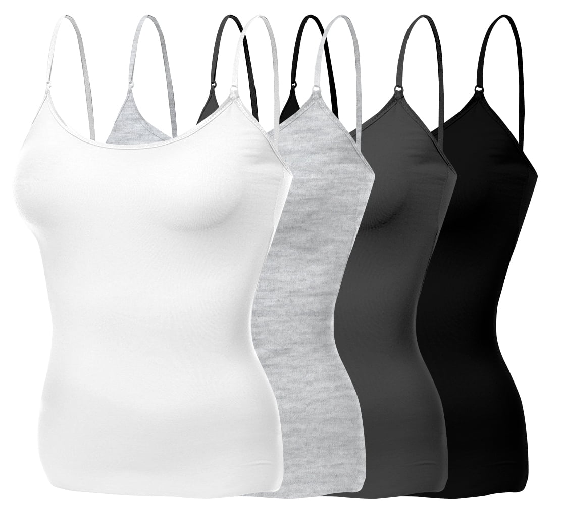Essential Basic Women Layering Short Cami Adjustable Strap Tank Top ...