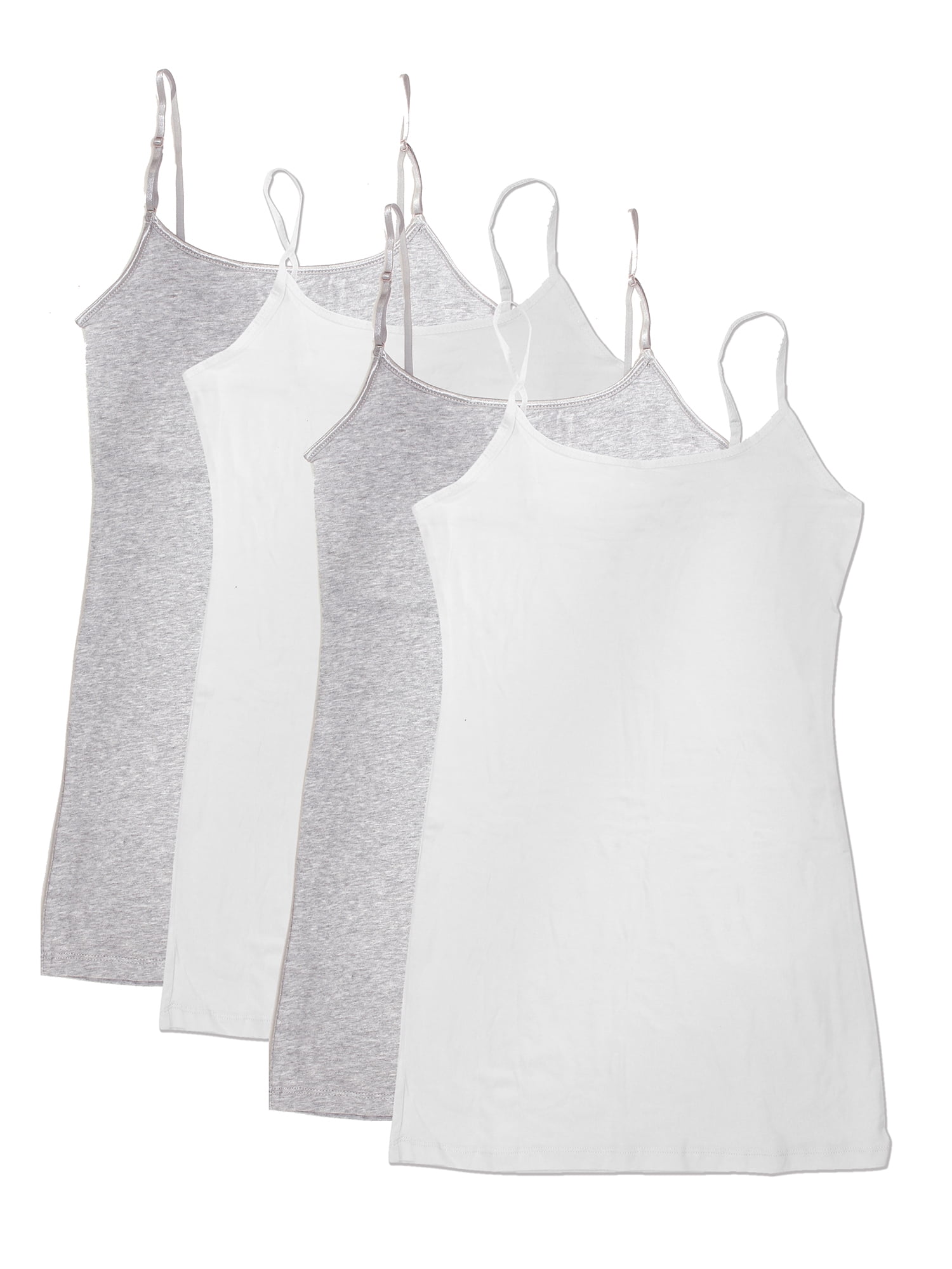 Essential Basic Women Value Pack Long Camisole Cami - White, White, H ...