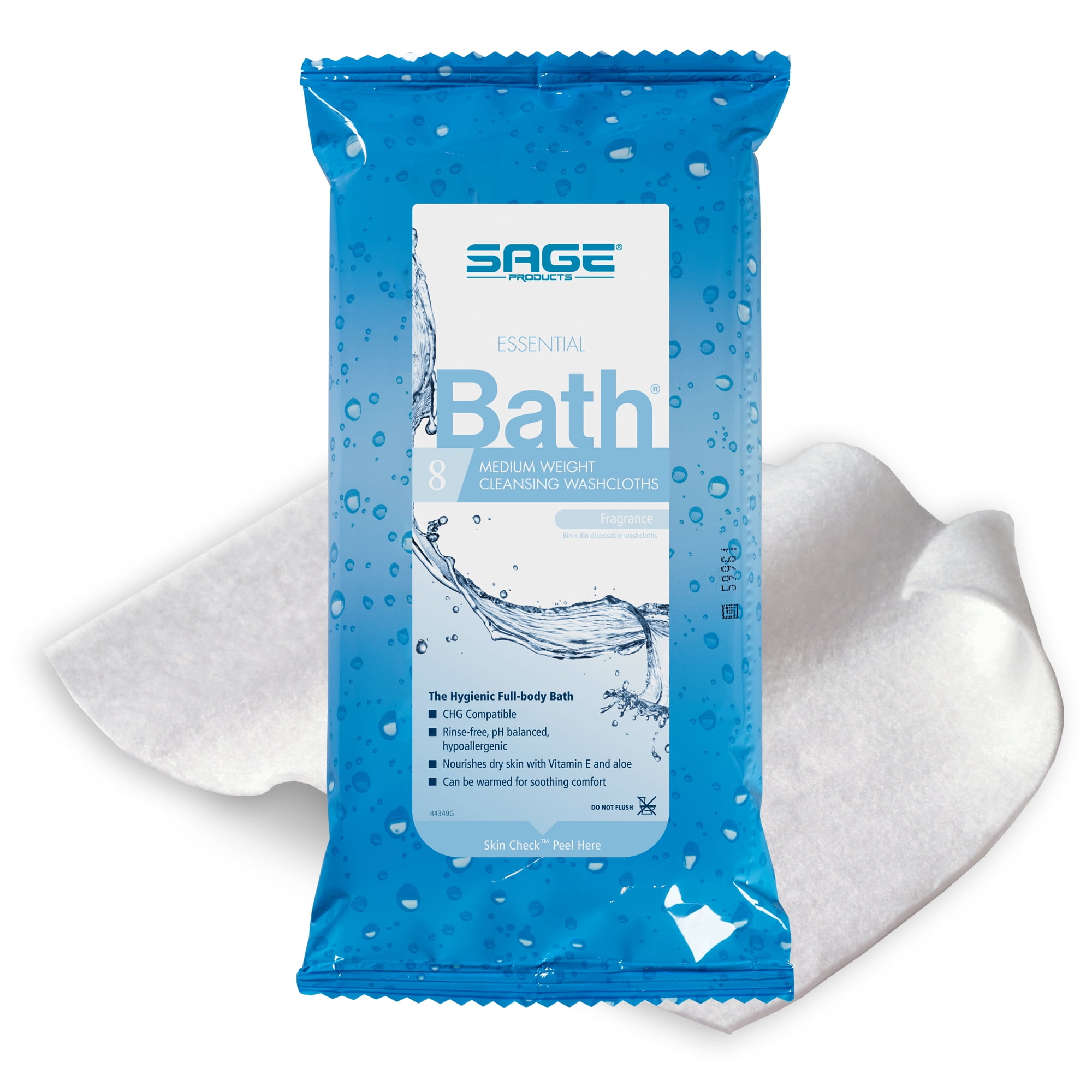 Essential Bath Pre-Moistened, pH-Balanced, Rinse-Free Personal Wipes, 8 ...