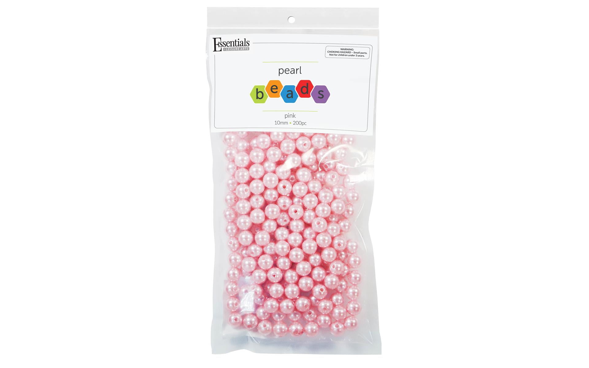 Essential By Leisure Arts Pearl Beads 10Mm, Pink, 200Pc – Round Pearls ...