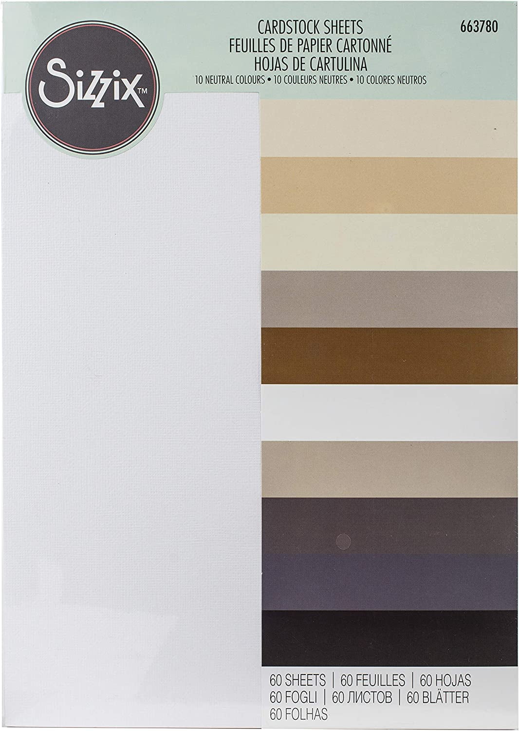 Essential Cardstock Sheets 60PK (10 Neutrals), Multicolour, 8 1/4" x 11 ...