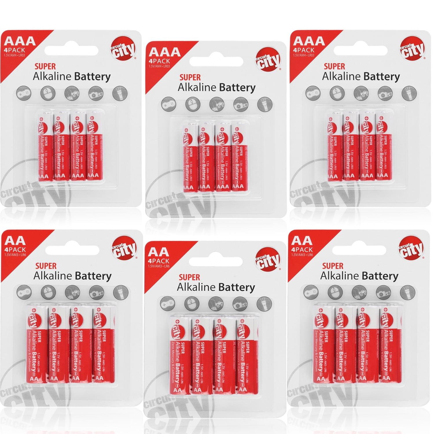 Essential Circuit City 12 AA & 12 AAA High Performance Alkaline ...