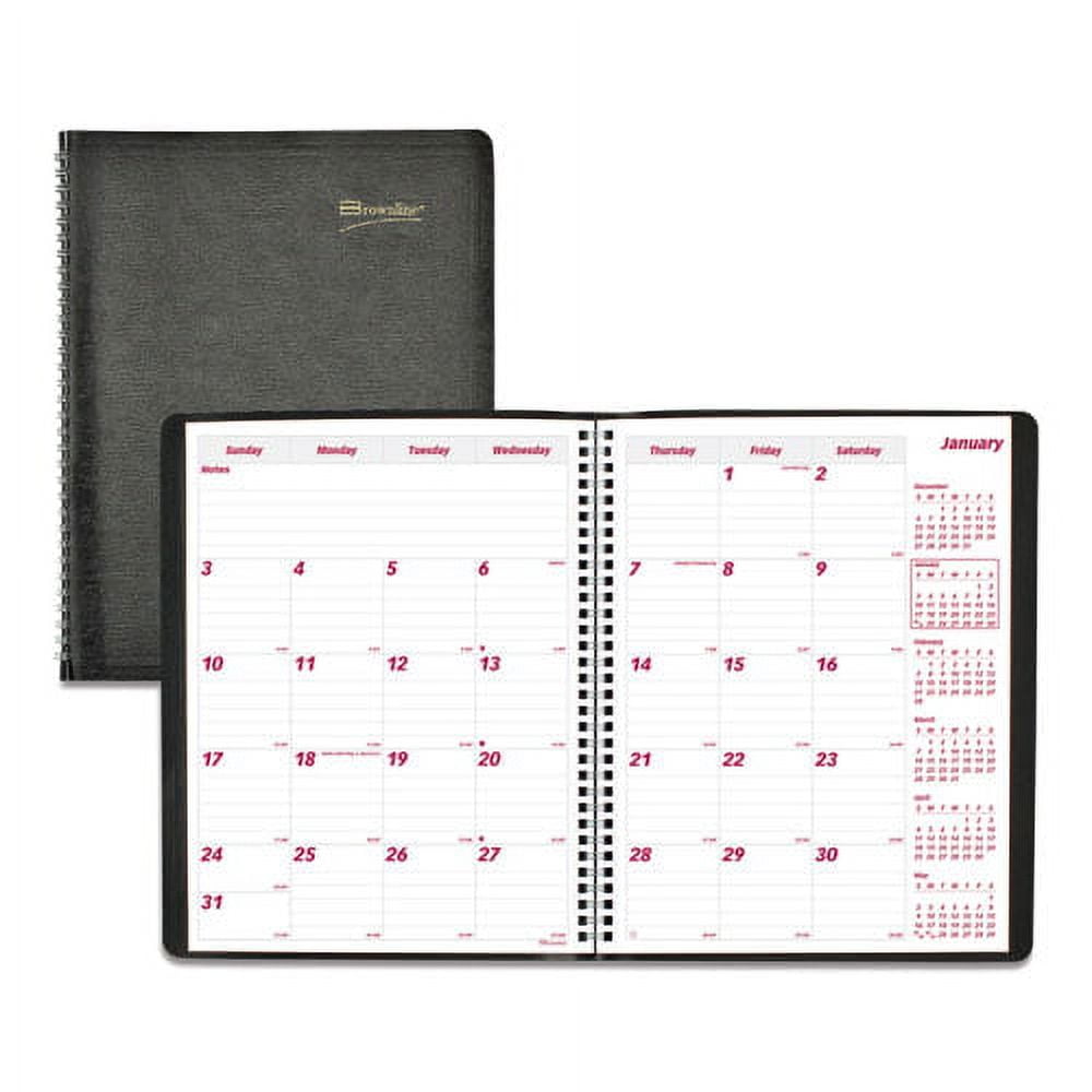 Essential Collection 14-Month Ruled Monthly Planner, 11 x 8.5, Black ...