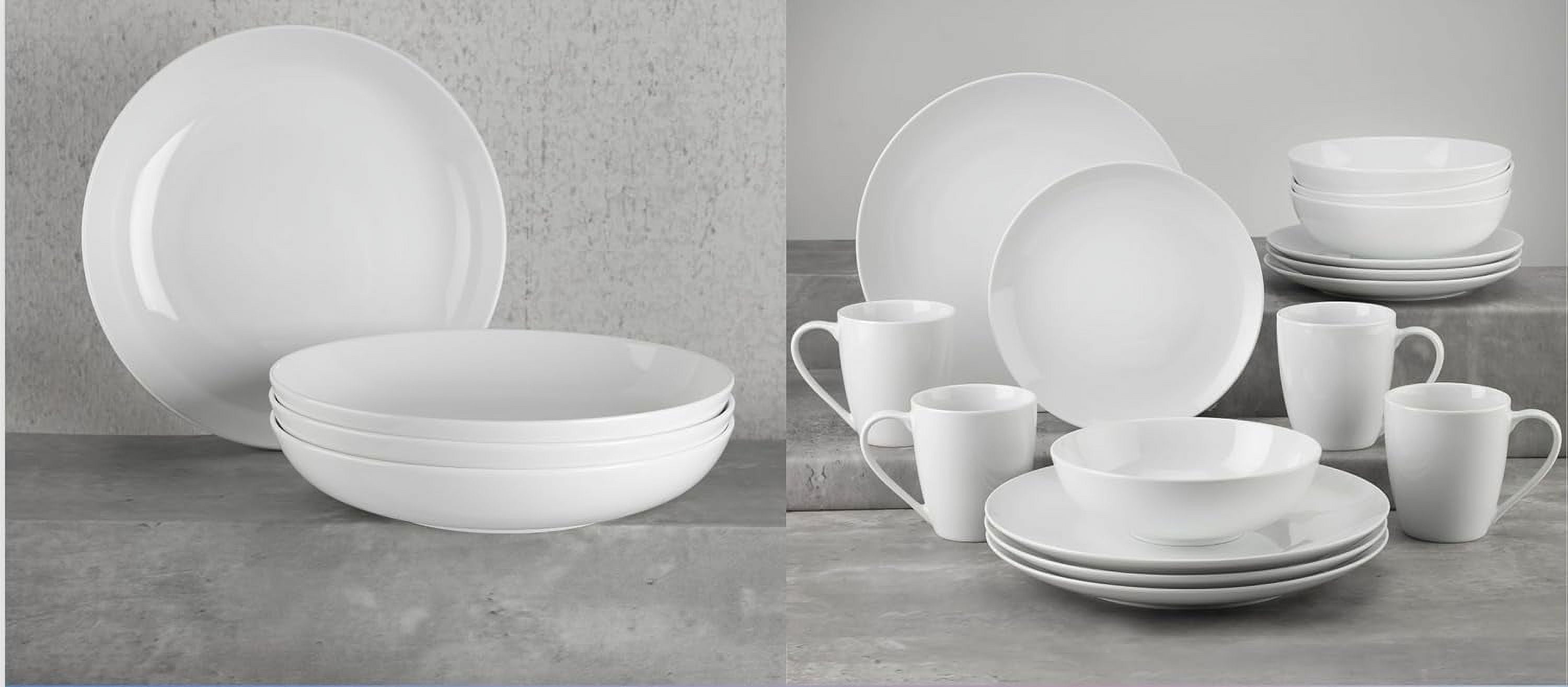 Essential Collection Porcelain Dinnerware and Serveware, 16 Piece ...