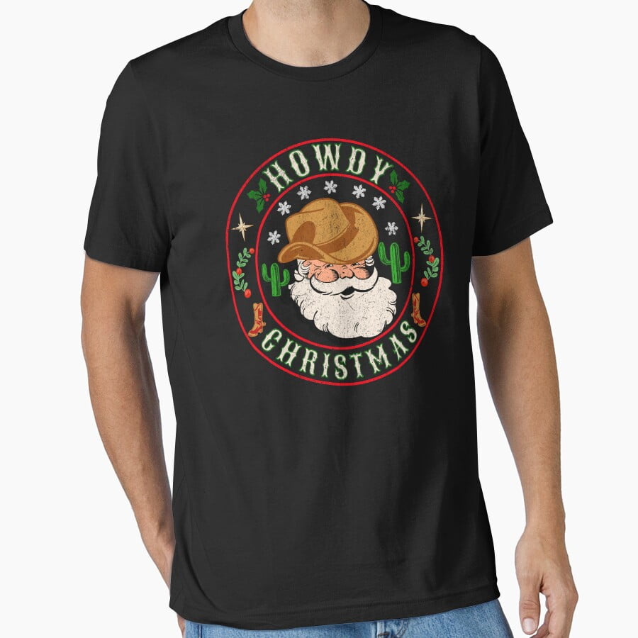 Essential Holiday Howdy Christmas Western Look Unisex T-Shirt, up to ...