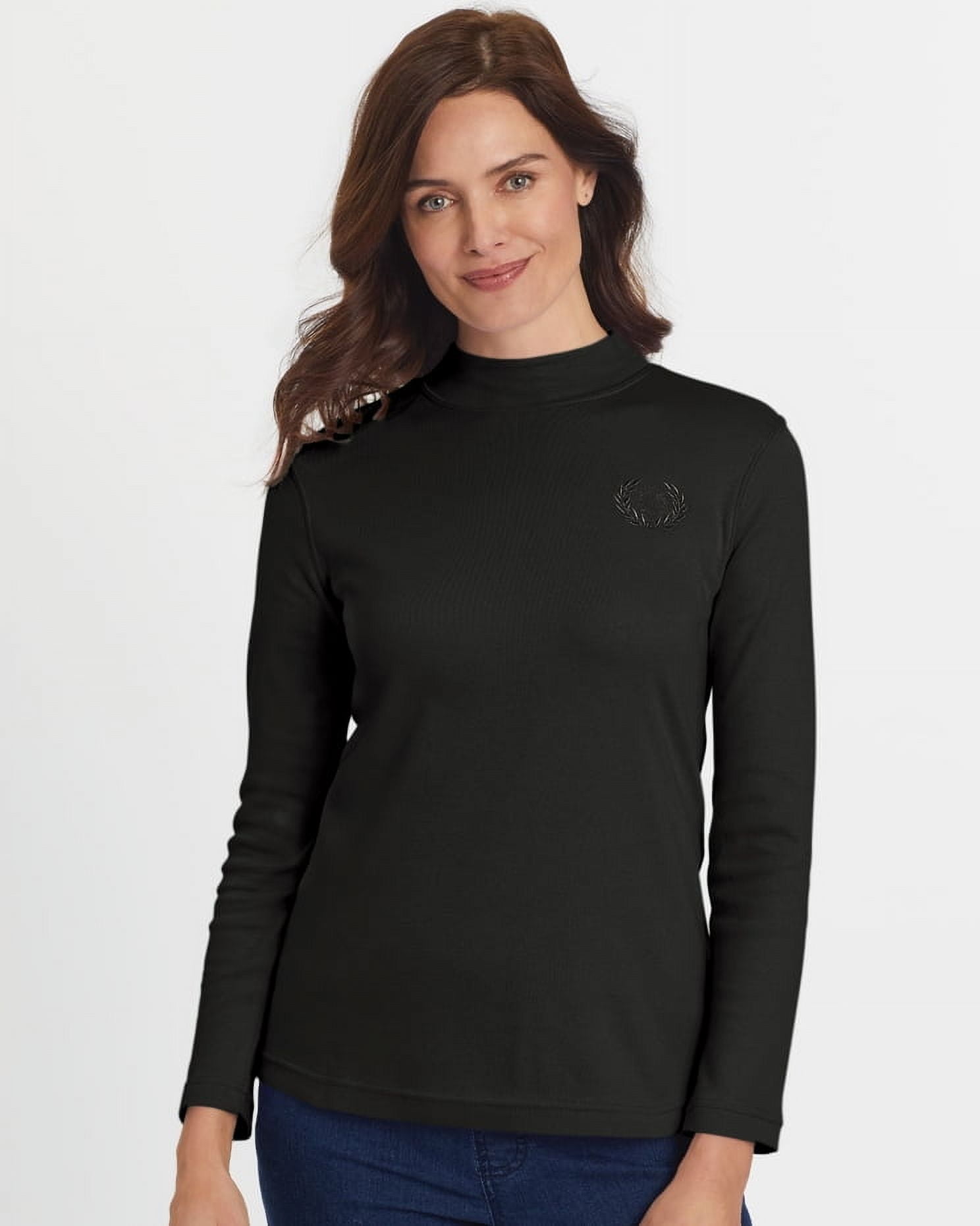 Blair Essential Knit Long Sleeve Mock Top - Walmart.com