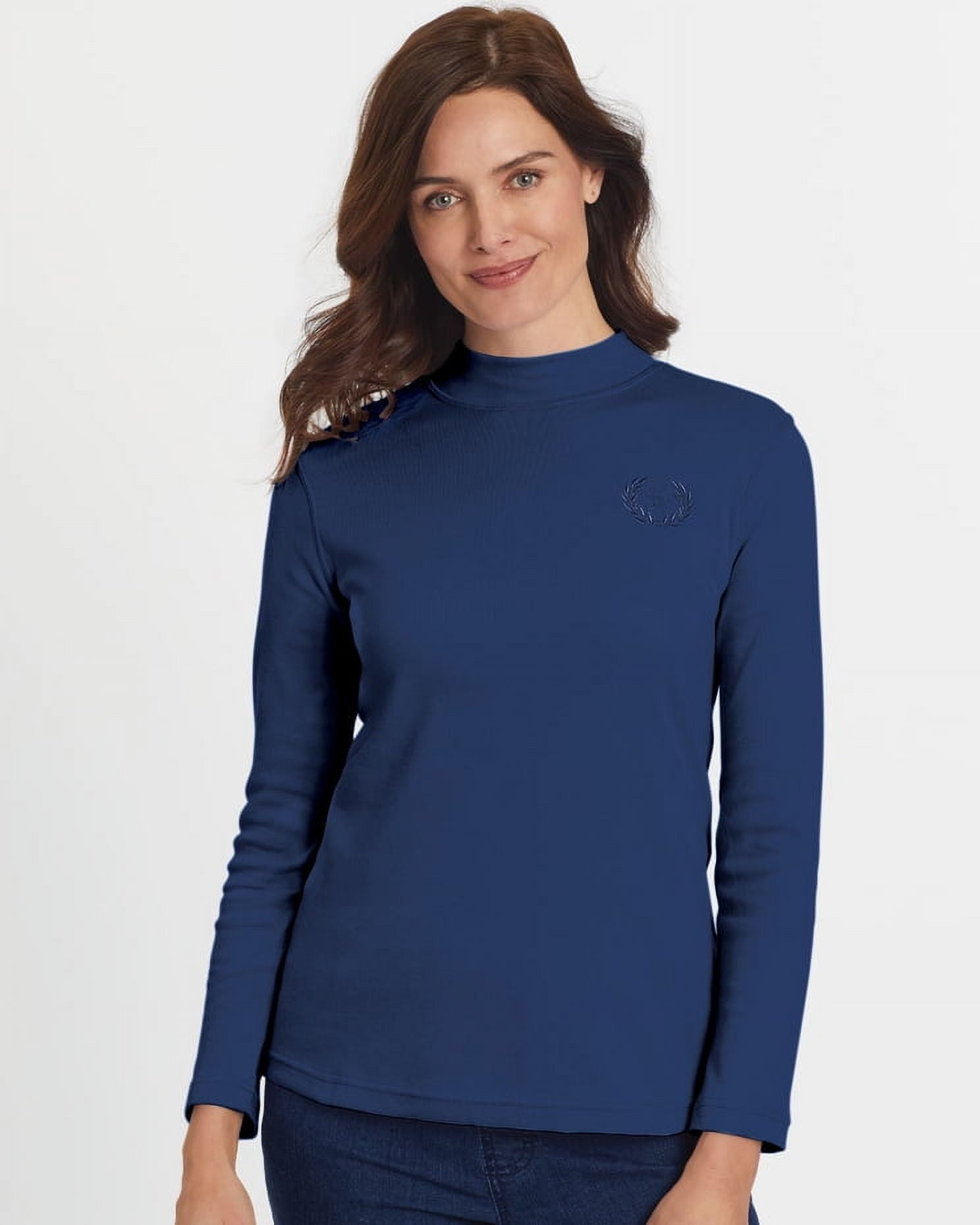 Blair Essential Knit Long Sleeve Mock Top - Walmart.com