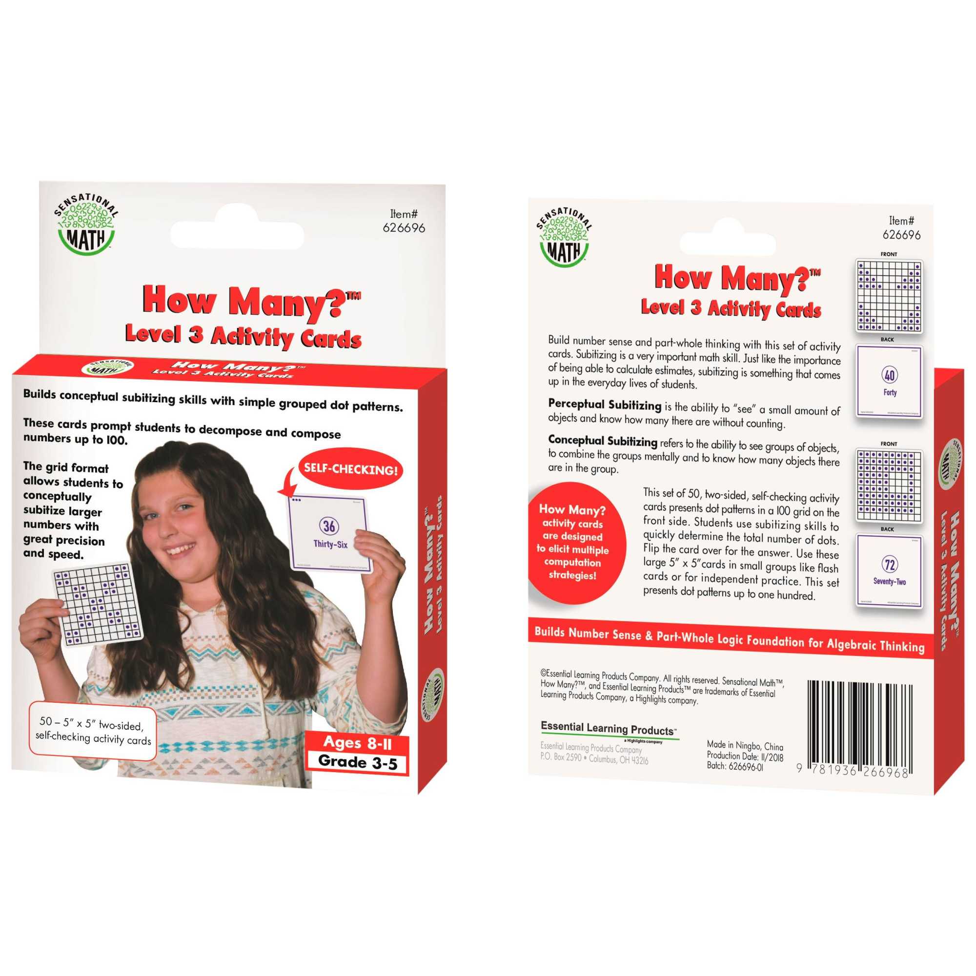 Essential Learning Products Subitizing Activity Cards, Pack of 50 ...