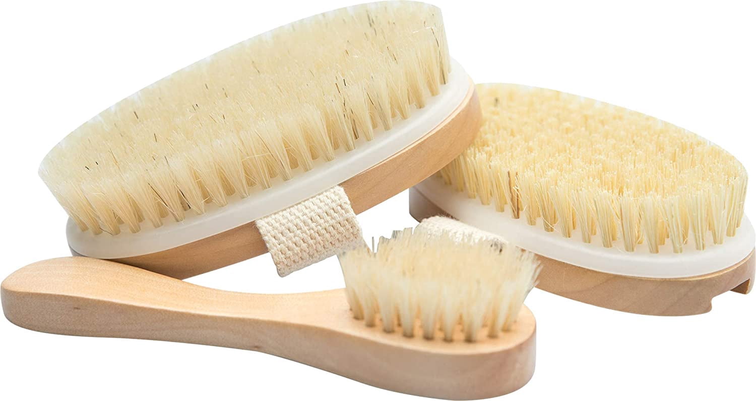 Essential Living: 3-Piece Dry Brushing Spa Kit - 1 Face Brush, 2 Body ...