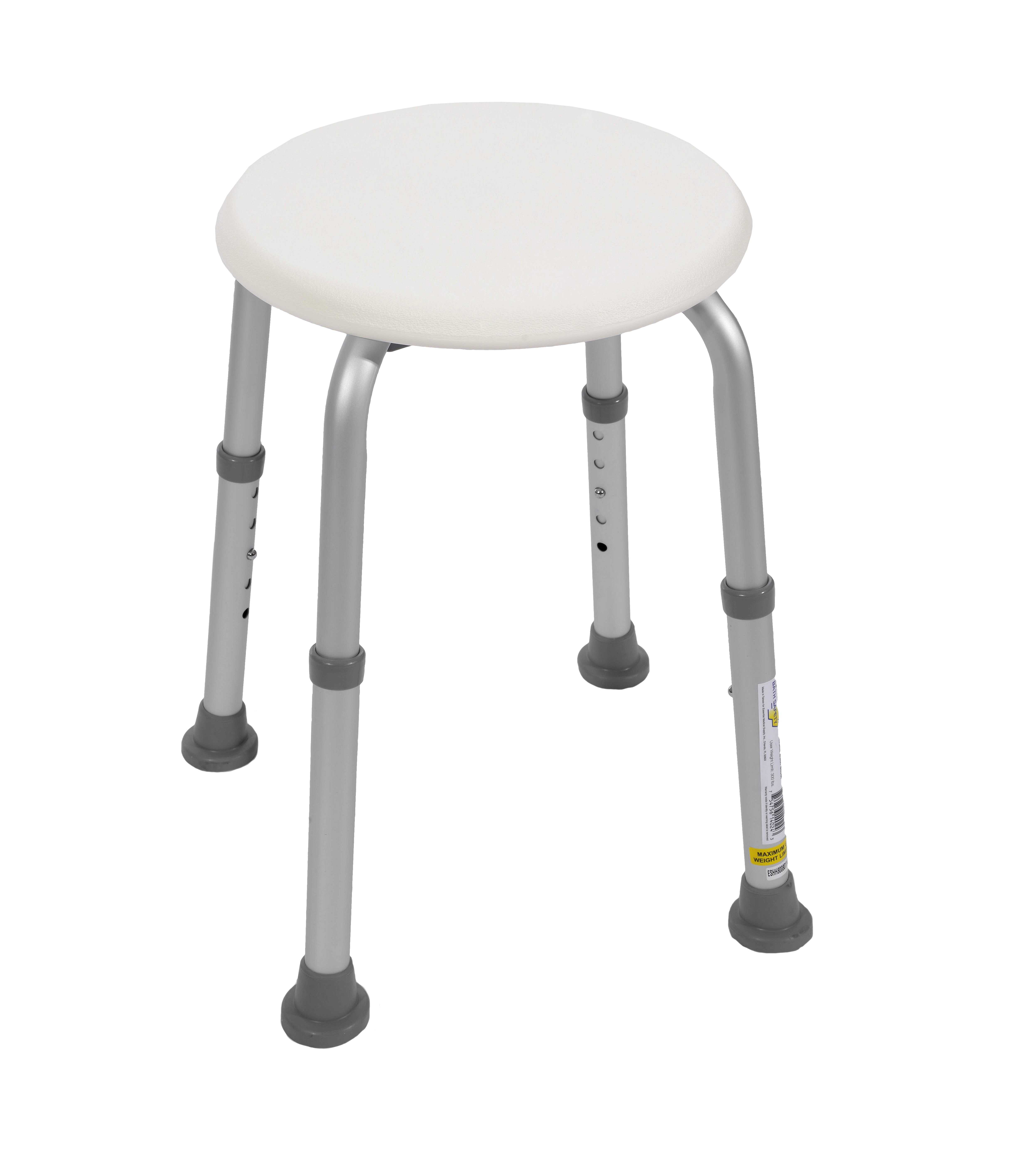 Essential Medical Supply Round Bath Stool - Height Adjustable Shower ...