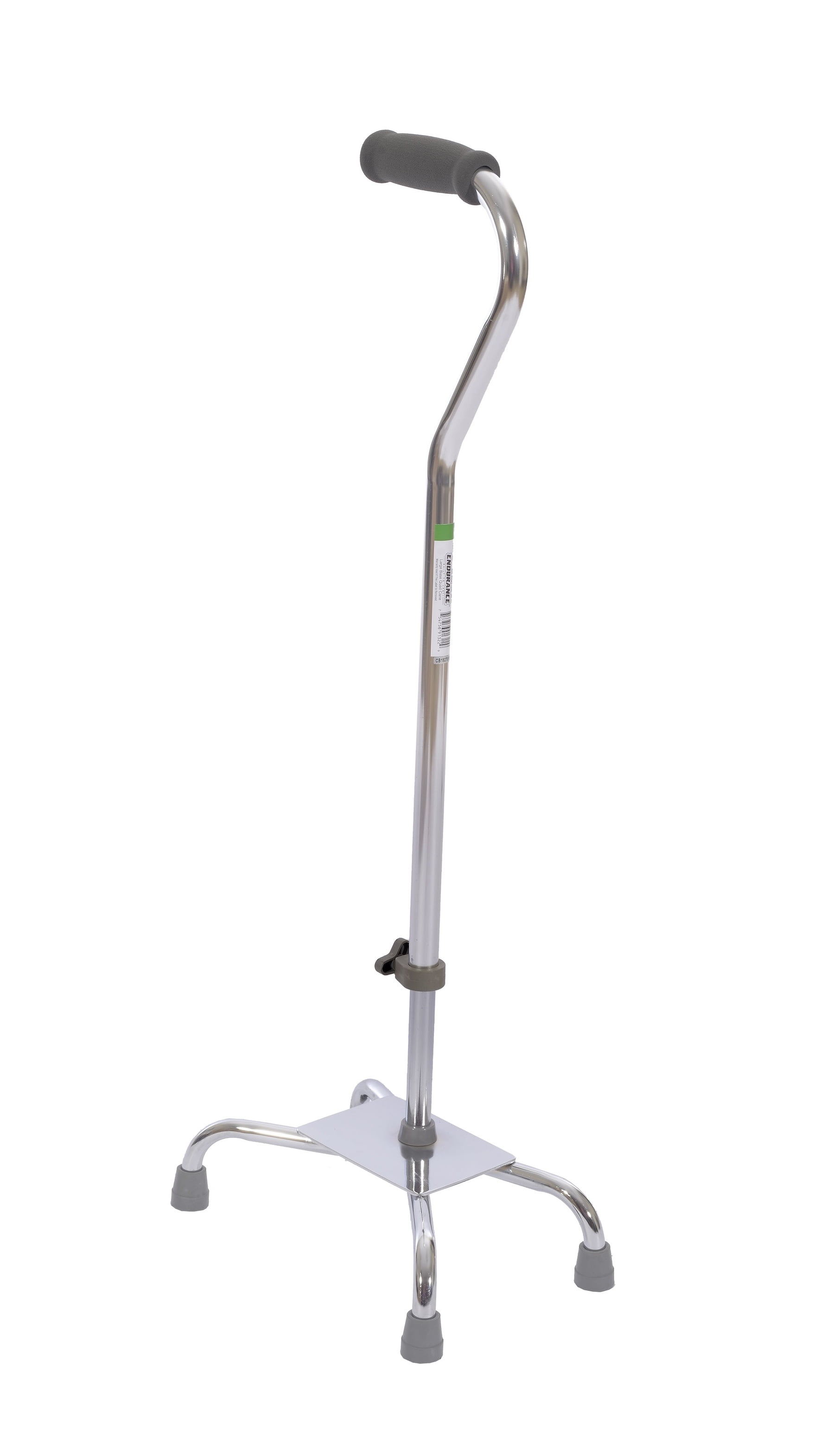 Essential Medical Supply Large Base Quad Cane in Silver - 4 Prong Base ...