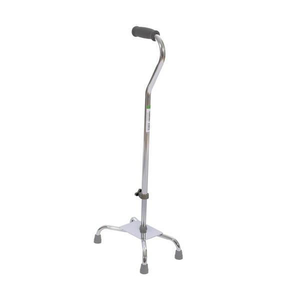 McKesson Chrome Steel Large Base Quad Cane, Adjustable Height 29" to 37 ...