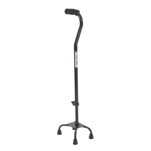 Essential Medical Supply Small Base Quad Cane in Black - 4 Prong Base ...