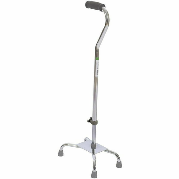 Medline Quad Walking Cane with Small Base, 29-In to 38-In Adjustable ...