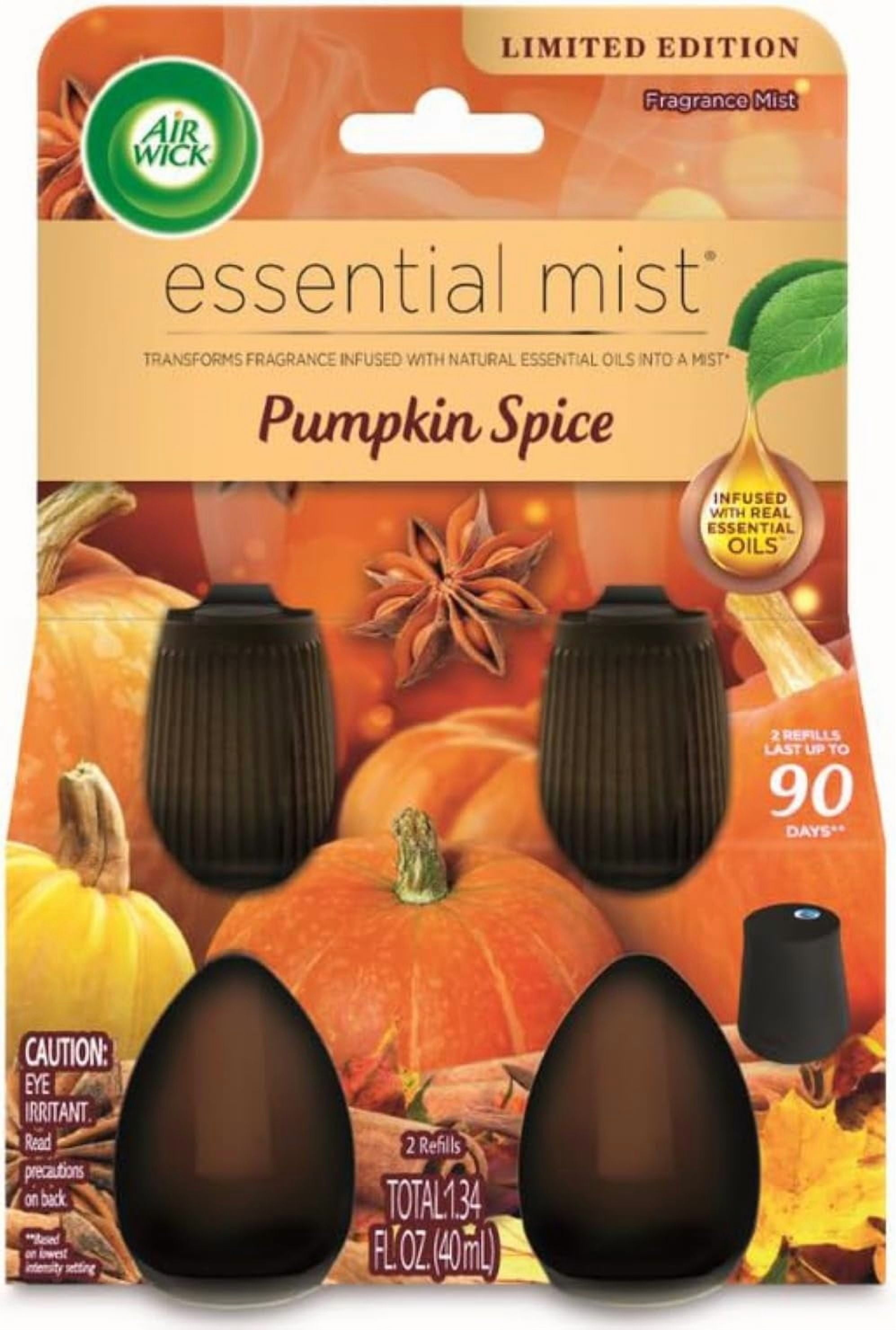Essential Mist Refill, 2ct, Pumpkin Spice, Fall Scent, Essential Oils ...