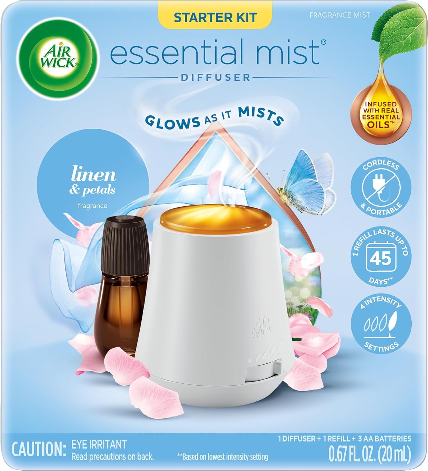 Essential Mist Starter Kit (Gadget + 1 Refill), Linen & Petals, Air ...