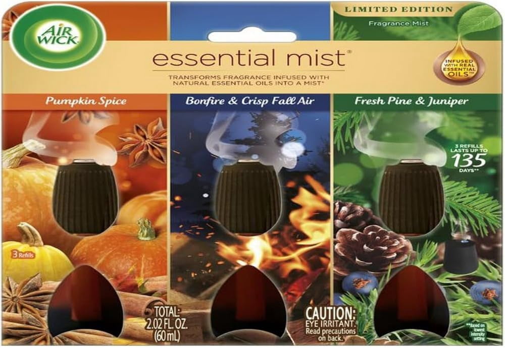 Essential Mist – Triple Refill Multi-fragrance Pack Fall, 3 Refills ...