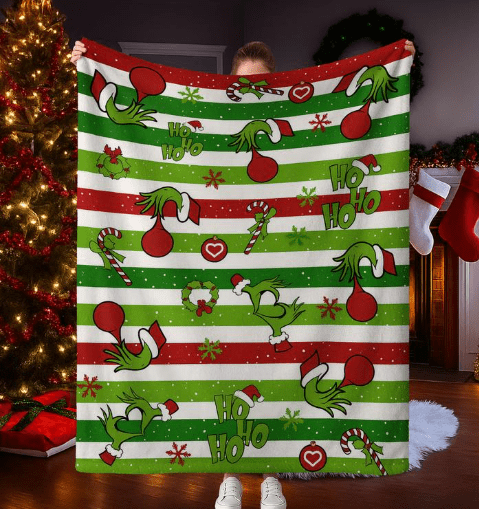 Essential Monster Striped Flannel Blanket, Ultra Soft Fall Winter ...