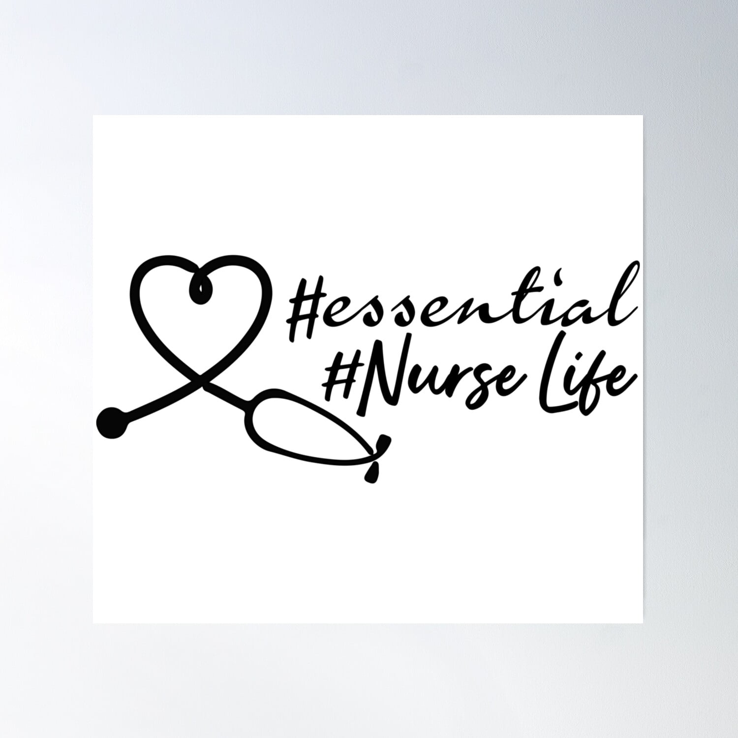 Essential Nurse Life, Nurse Appreciation Poster Wall Art, Modern Wall ...