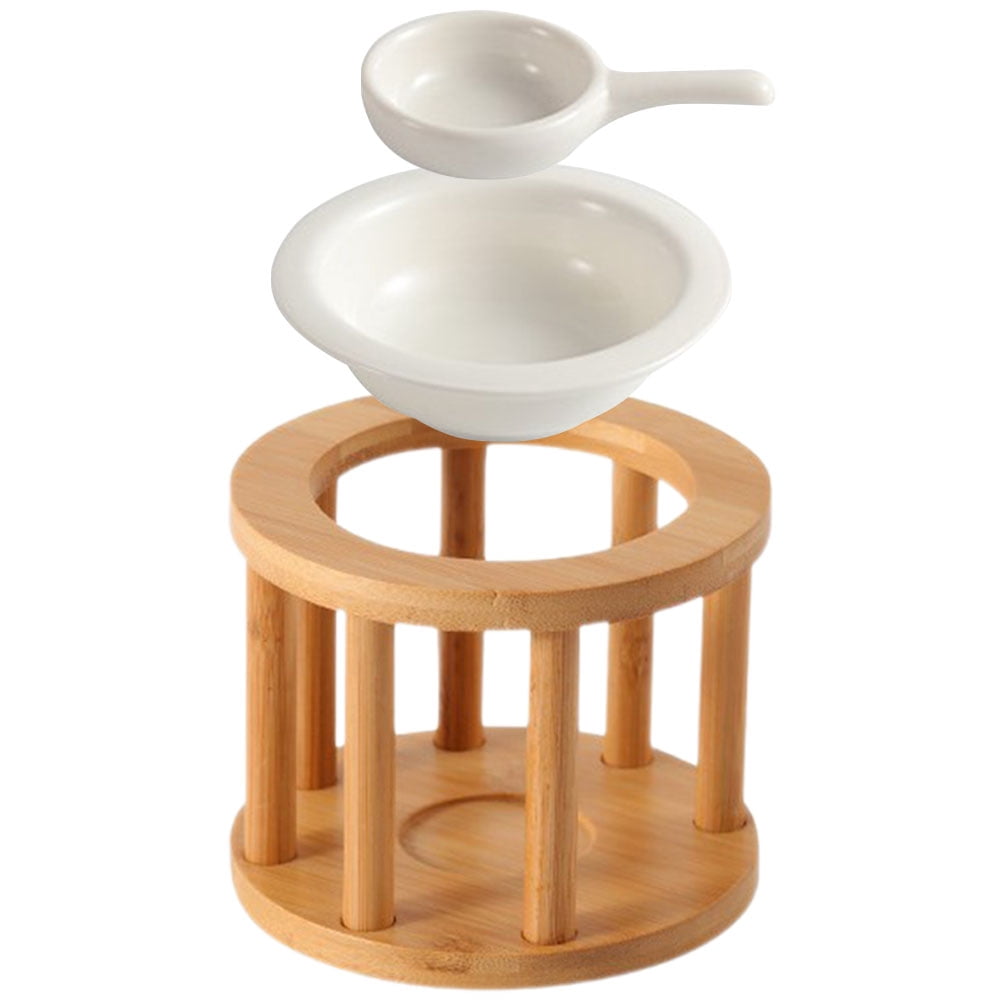 Raindrops Ceramic Bamboo Candle Warmer with Handle for Keepsake Khaki ...
