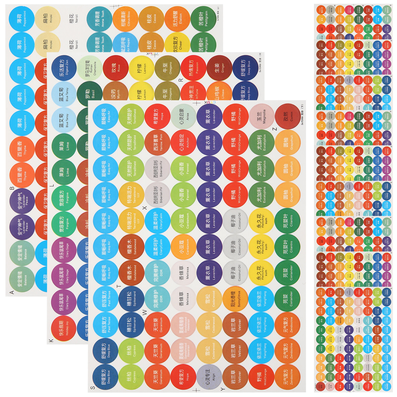 Essential Oil Bottle Cap Stickers For Aromatherapy Containers Labels ...