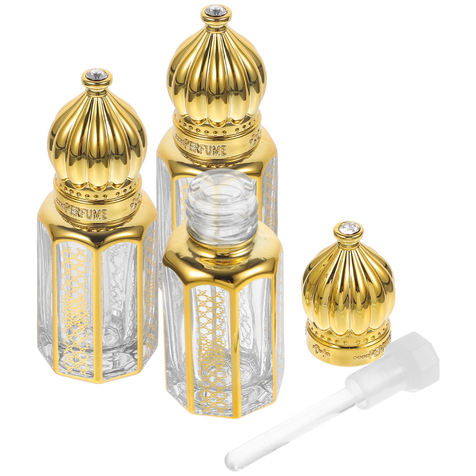 3Pcs Vintage Glass Roller Bottles 6ml Empty Essential Oil Bottles ...