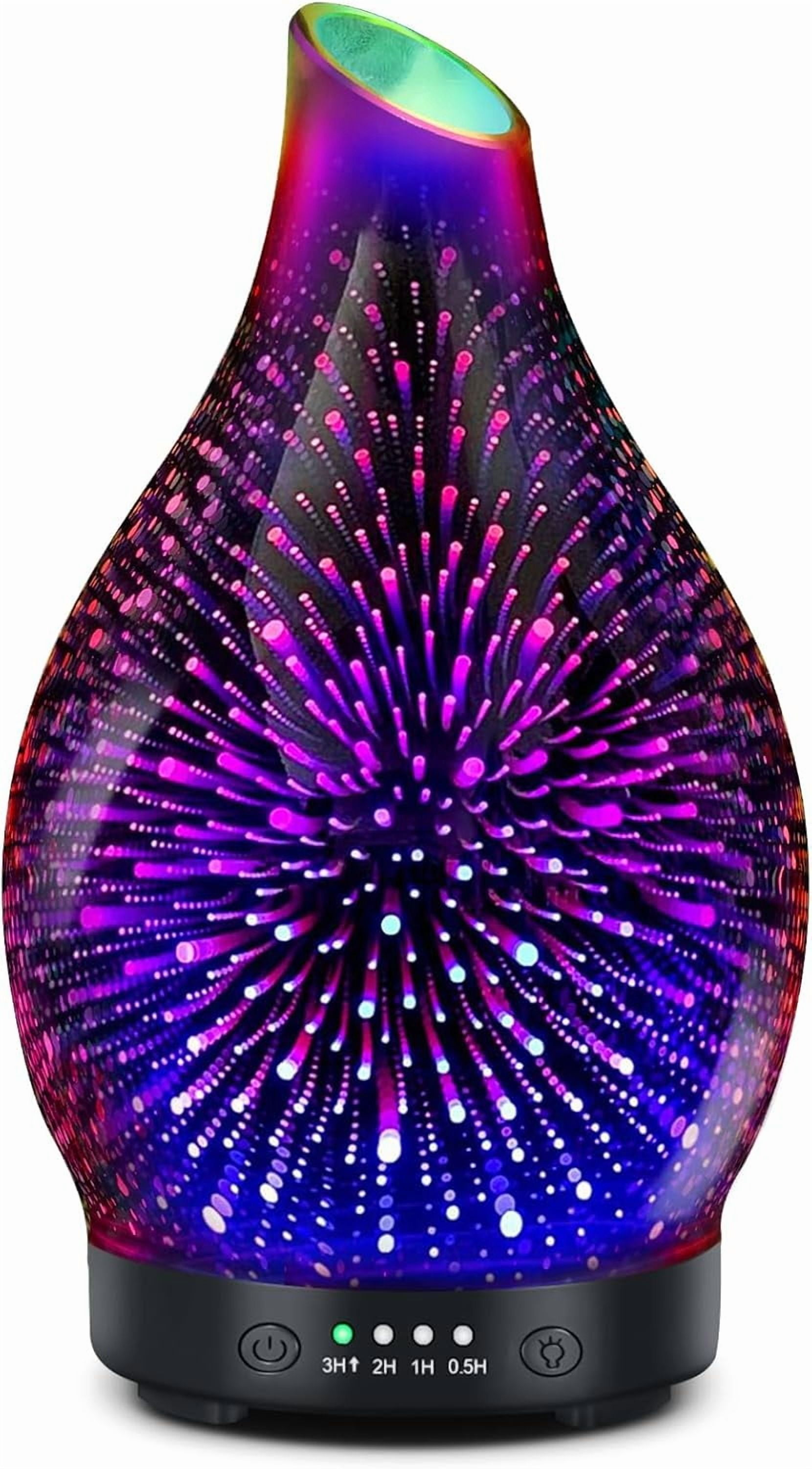 Essential Oil Diffuser 120ML -3D Firework Glass Aromatherapy Diffusers ...