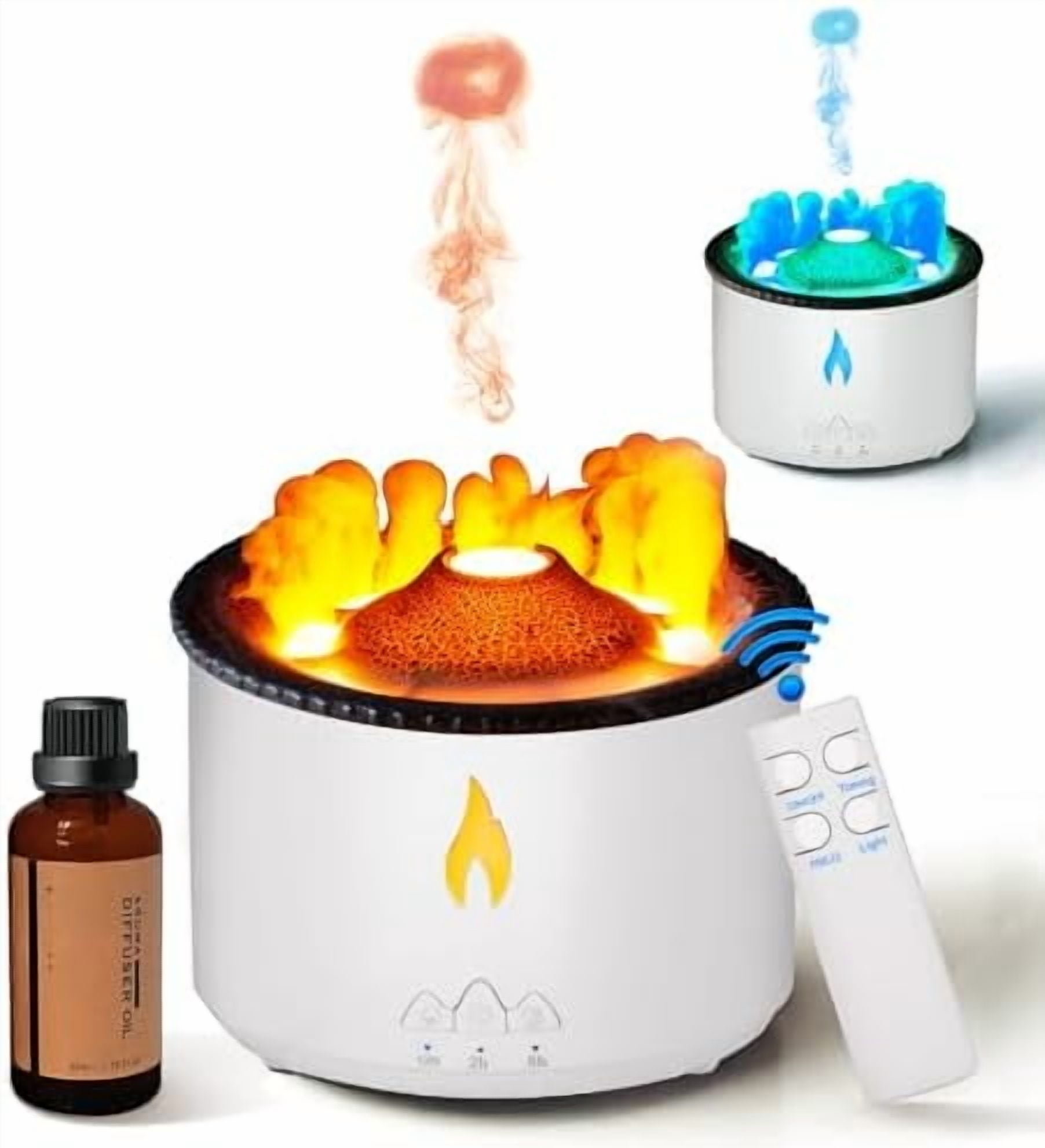 Essential Oil Diffuser 360ML,Volcano Diffuser/Humidifier, Flame and ...