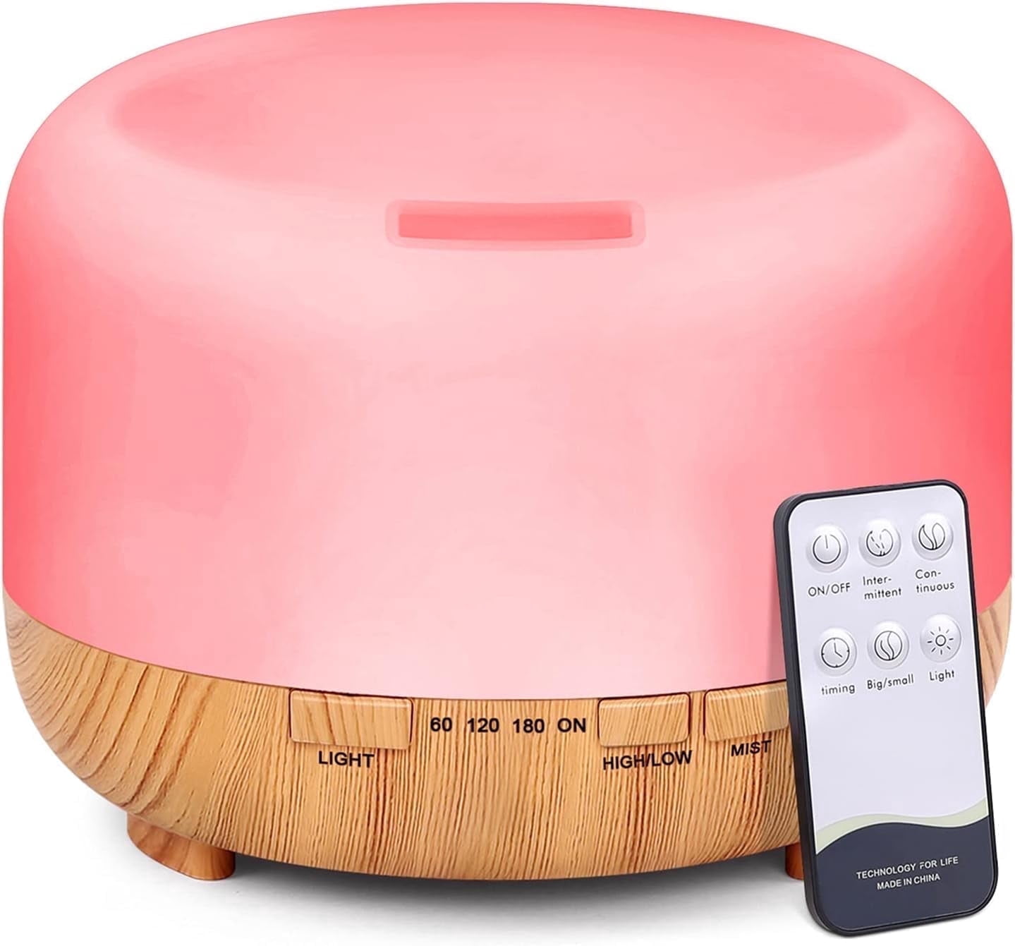 ZASTEVEOLGA Essential Oil Diffuser 500ml with Remote, 7 LED Colors ...