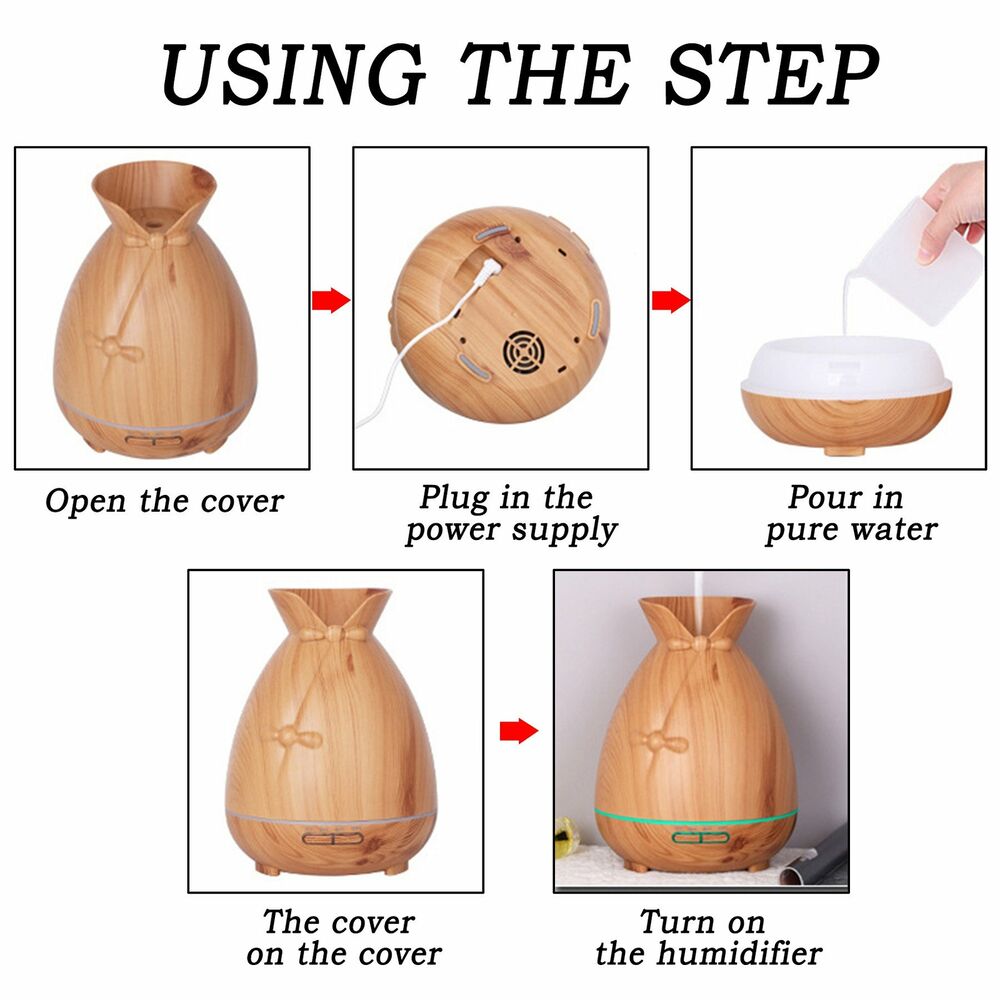 Essential Oil Diffuser 550ml 12 Hours Wood Grain Aroma Diffuser Timer Cool Mist - Walmart.com