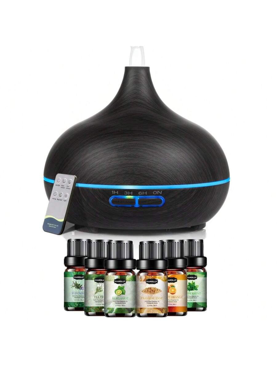 Essential Oil Diffuser with 6 Oils Set, 550ml Large Capacity ...