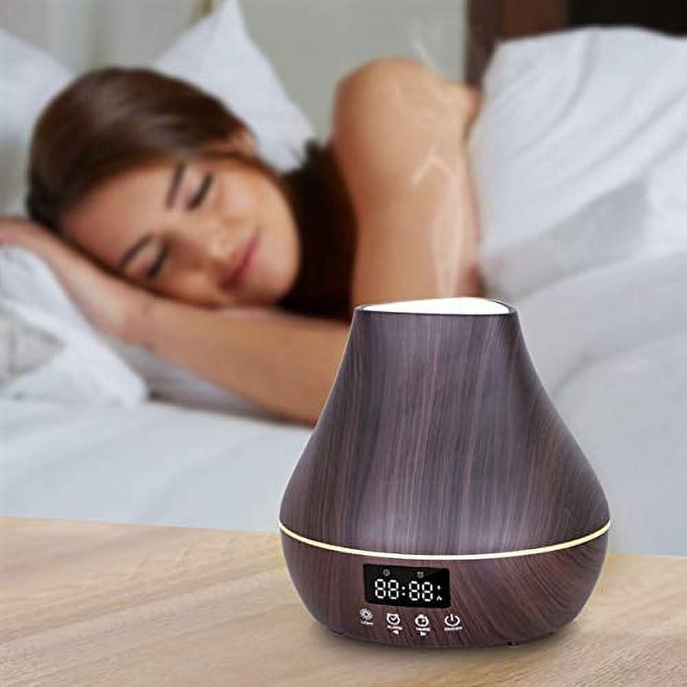 Essential Oil Diffuser Balance With LED Alarm Clock Dark Wood Advanced ...