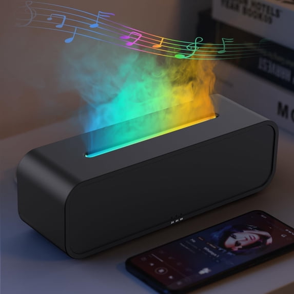 Essential Oil Diffuser, Music Sync Fire Flame Aromatherapy Diffuser ...