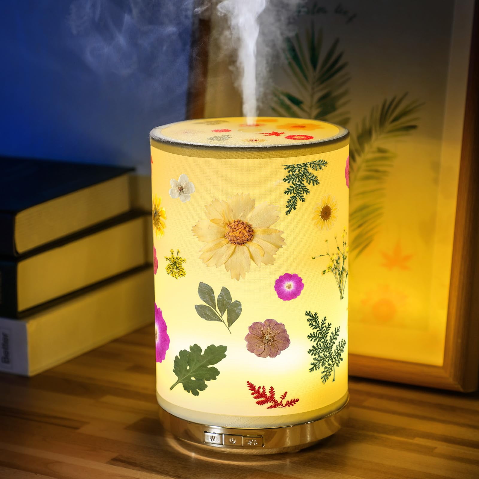 Essential Oil Diffuser Pressed Flower Lamp Holiday Diffuser 250ml Small ...