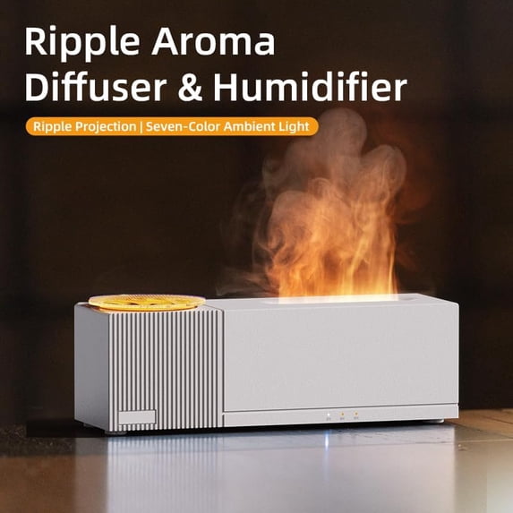 Essential Oil Diffuser, Ripple Projection Vibe Flame Oil Diffuser ...