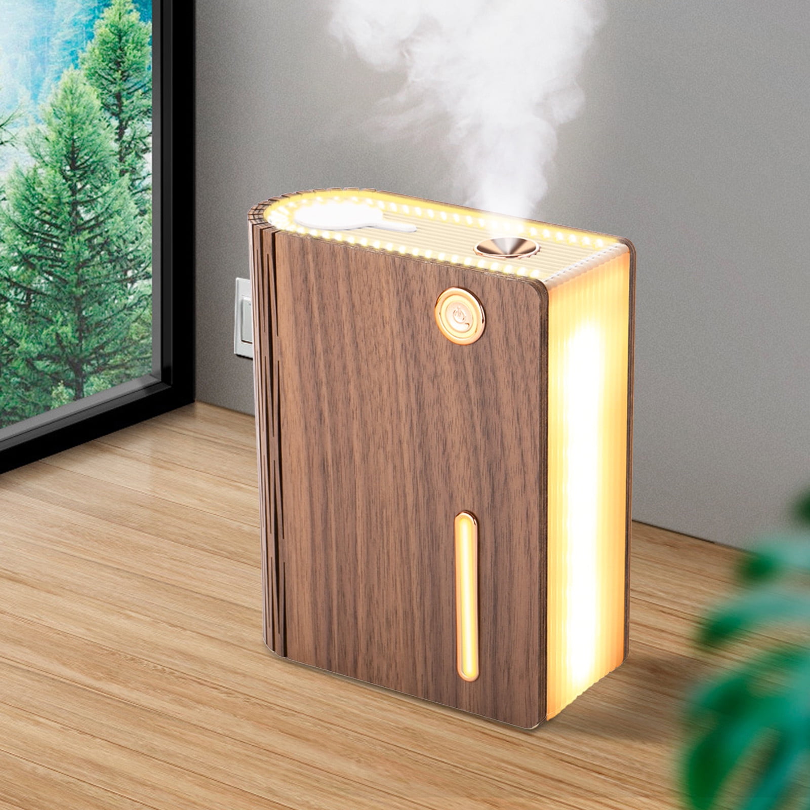 Essential Oil Diffuser Vmvidoty New Wooden Book Lamp Humidifier USB ...
