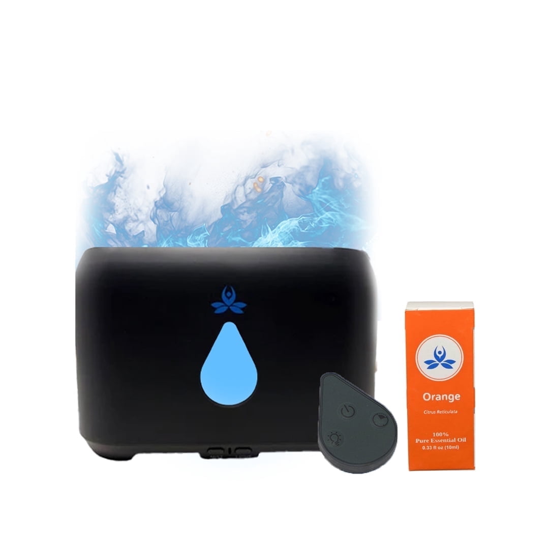Incensesticks Essential Oil Diffuser with Flame Light, 200ml, Black, 10 ...