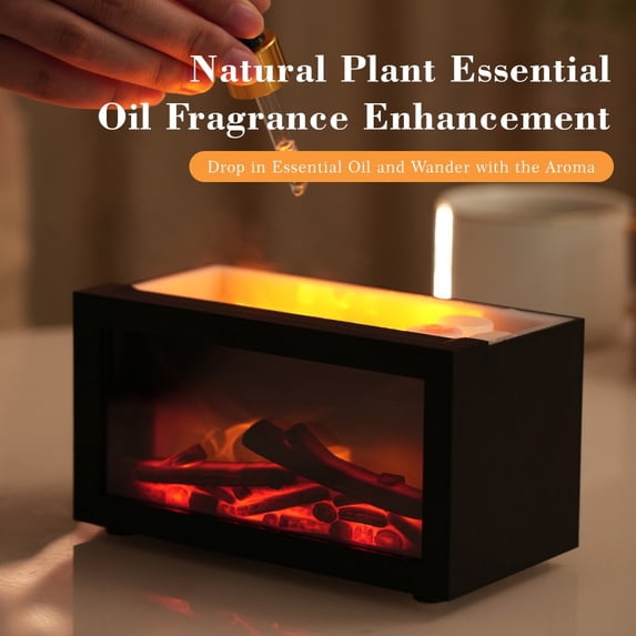Essential Oil Diffuser with Realistic 3D Flame, 7 Color Changing LED & Auto Shut-Off - Walmart.com