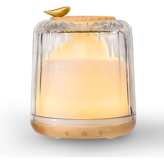 Essential Oil Diffusers Glass and Real Wood Base Ultrasonic ...