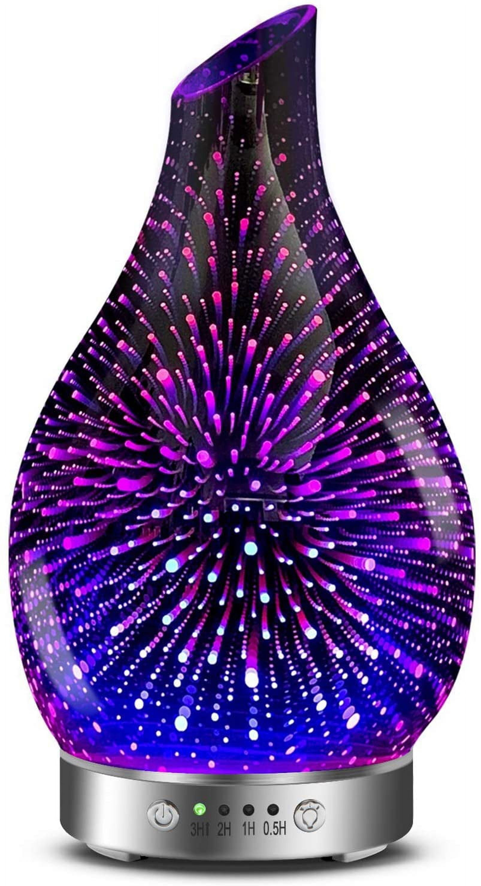 Essential Oil Diffusers Ultrasonic 3D Glass Aromatherapy Diffuser, Auto ...