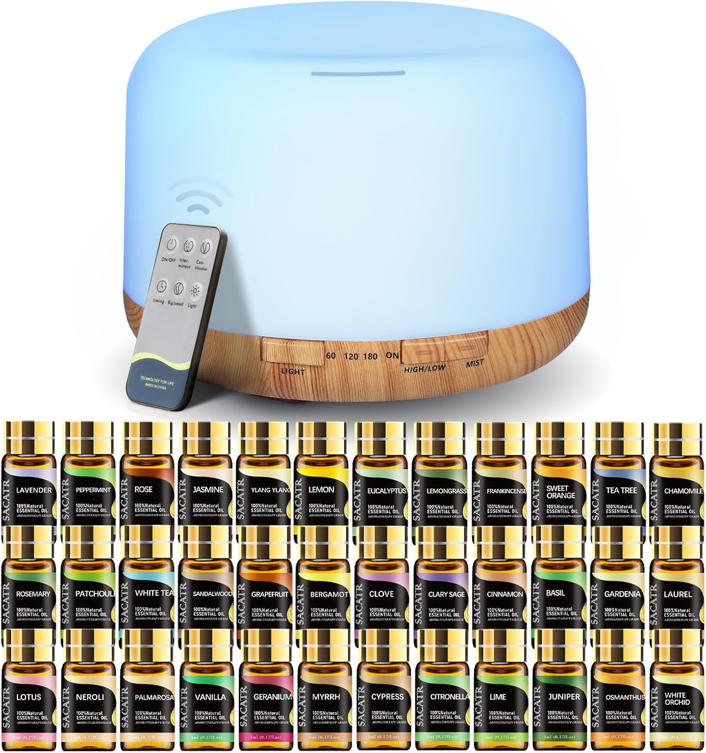 Essential Oil Diffusers for Home with 36x5mL Oil Diffuser Sets ...