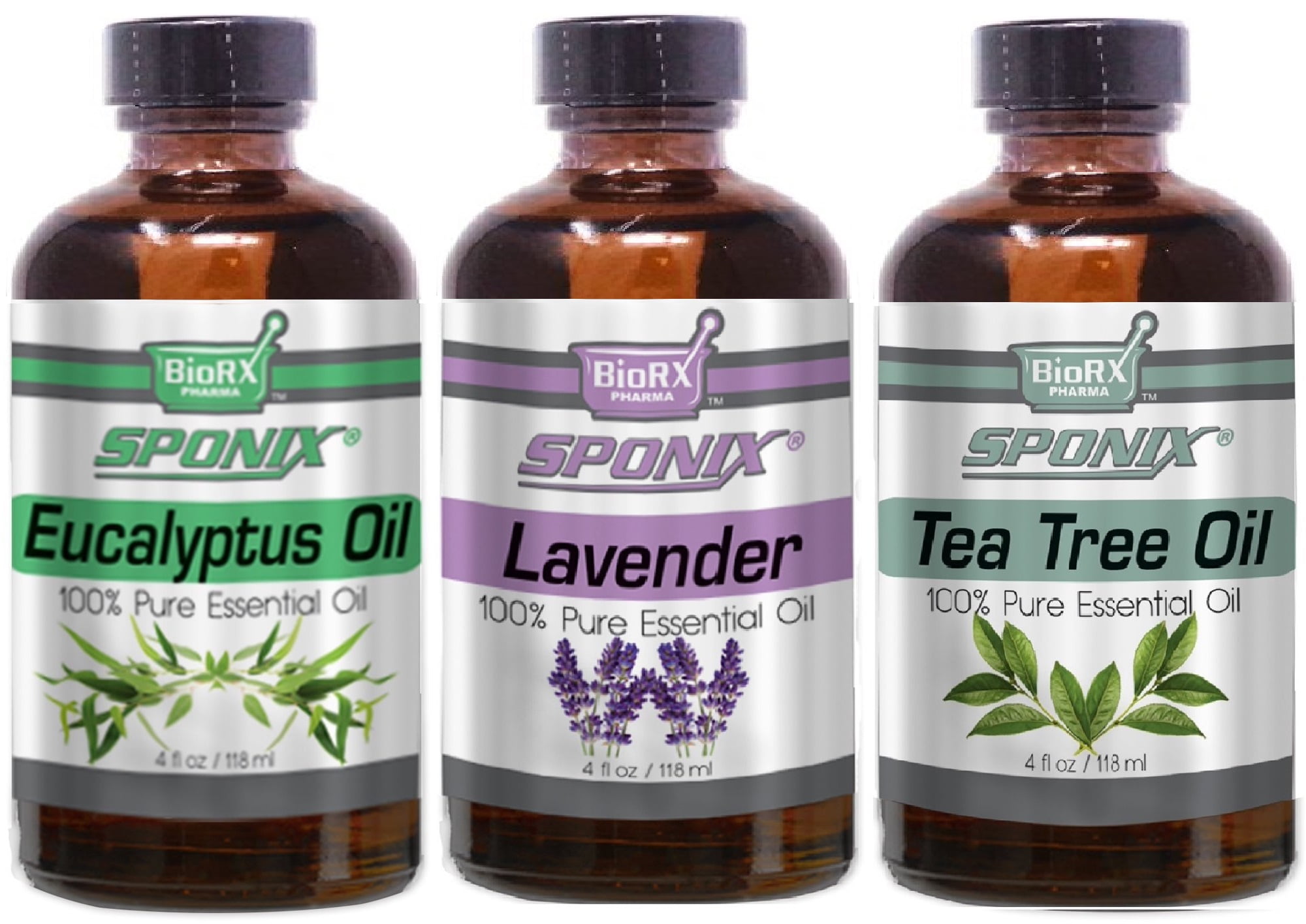 Essential Oil Gift Set of 3 Aromatherapy 4 oz / 118 ml - Eucalyptus ...