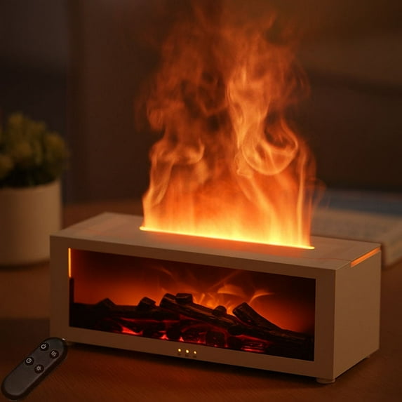 Essential Oil Scent Diffuser,Aroma Diffuser w/ Remote Control,Fireplace ...