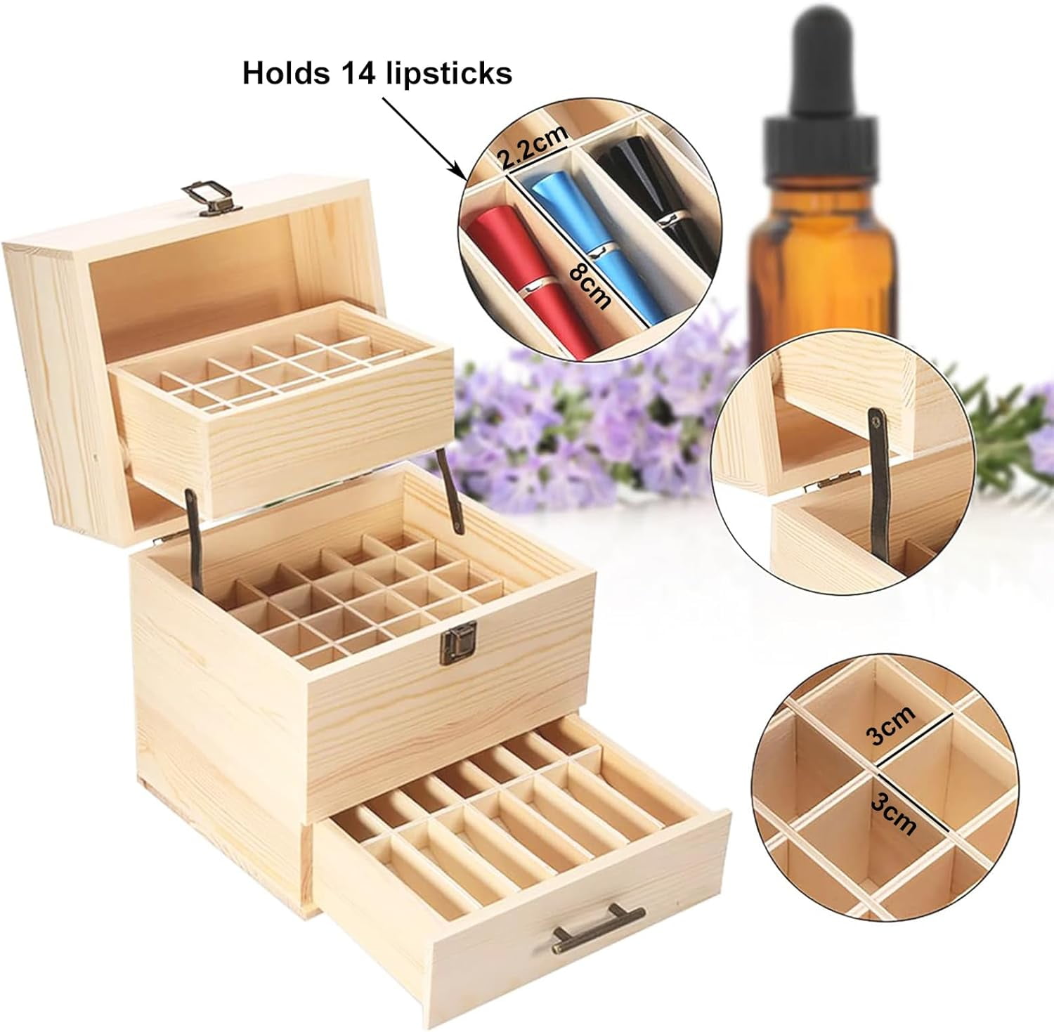 Essential Oil Storage Box Wooden Essential Oils Display Organizer Stand ...
