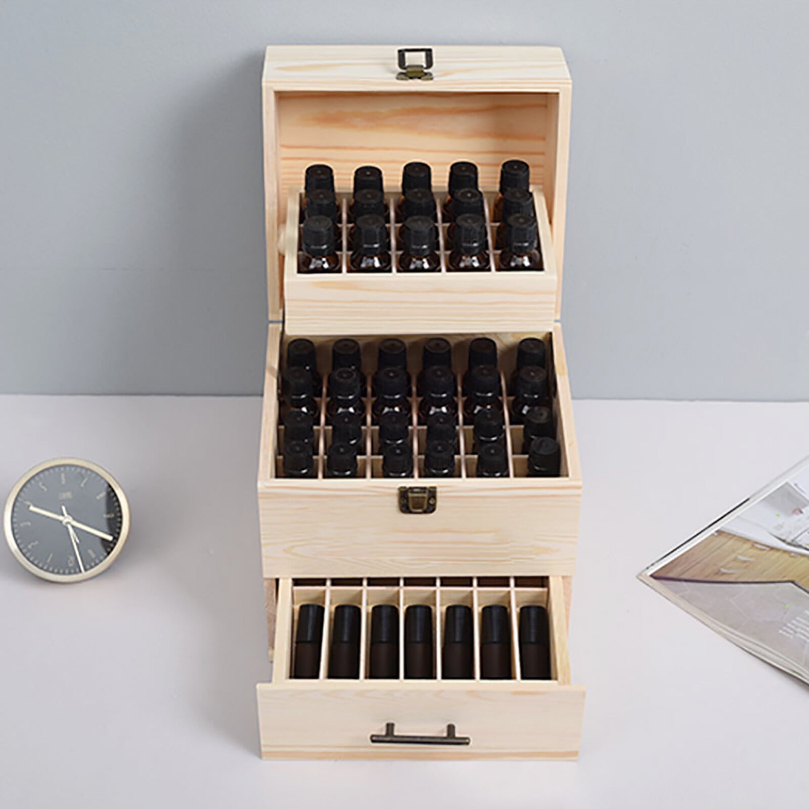 Essential Oil Storage Box Wooden Essential Oils Display Organizer Stand ...