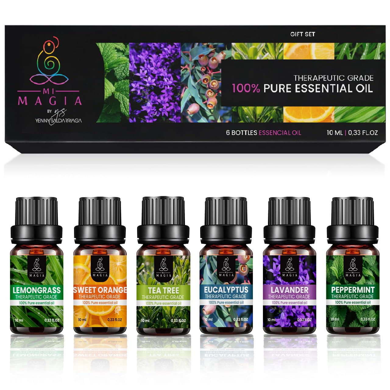 Essential Oils 100% Pure Oils Gift Set 6 for Aromatherapy, Best Essential Oils for diffusers for ...
