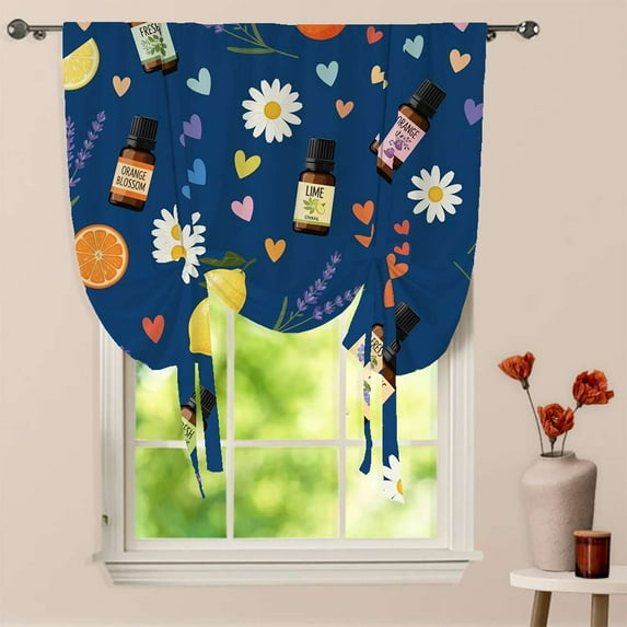 Essential Oils Floral Prints Window Curtain for Living Room Roman ...